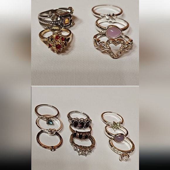 n/a | Jewelry | Lot Of 3 Signed Mix Set Of Vintage Rings Variety Types ...